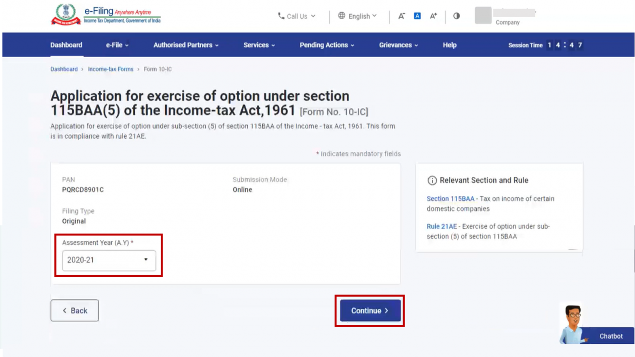 Form 10-IC User Manual | Income Tax Department