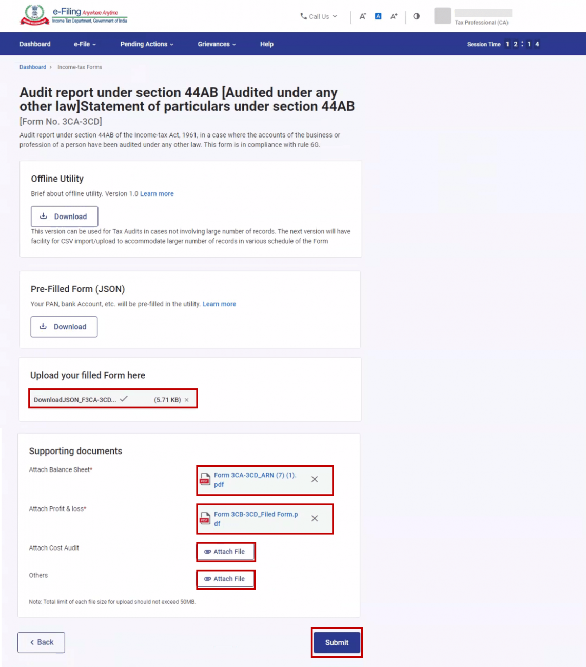 Form 3CA-3CD User Manual | Income Tax Department