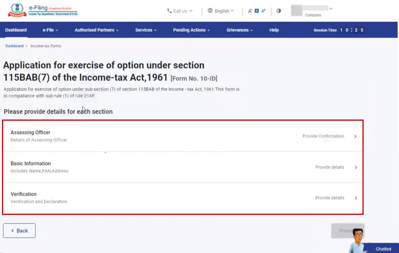 Form 10-ID User Manual | Income Tax Department