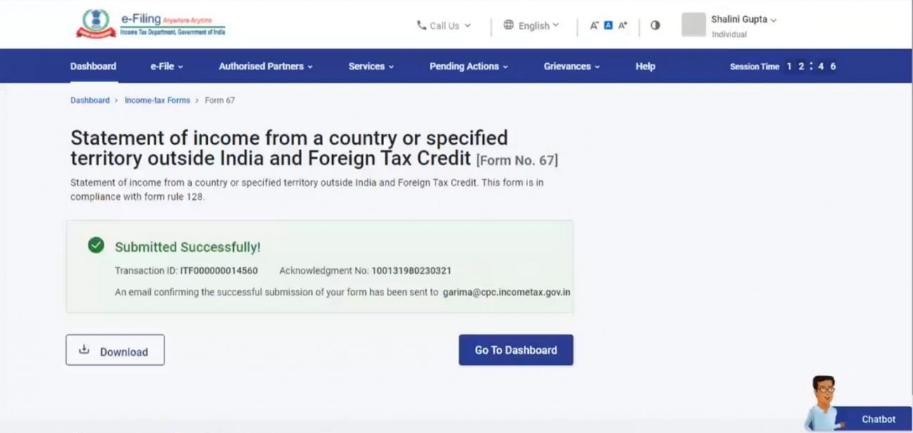 Form 67 User Manual | Income Tax Department