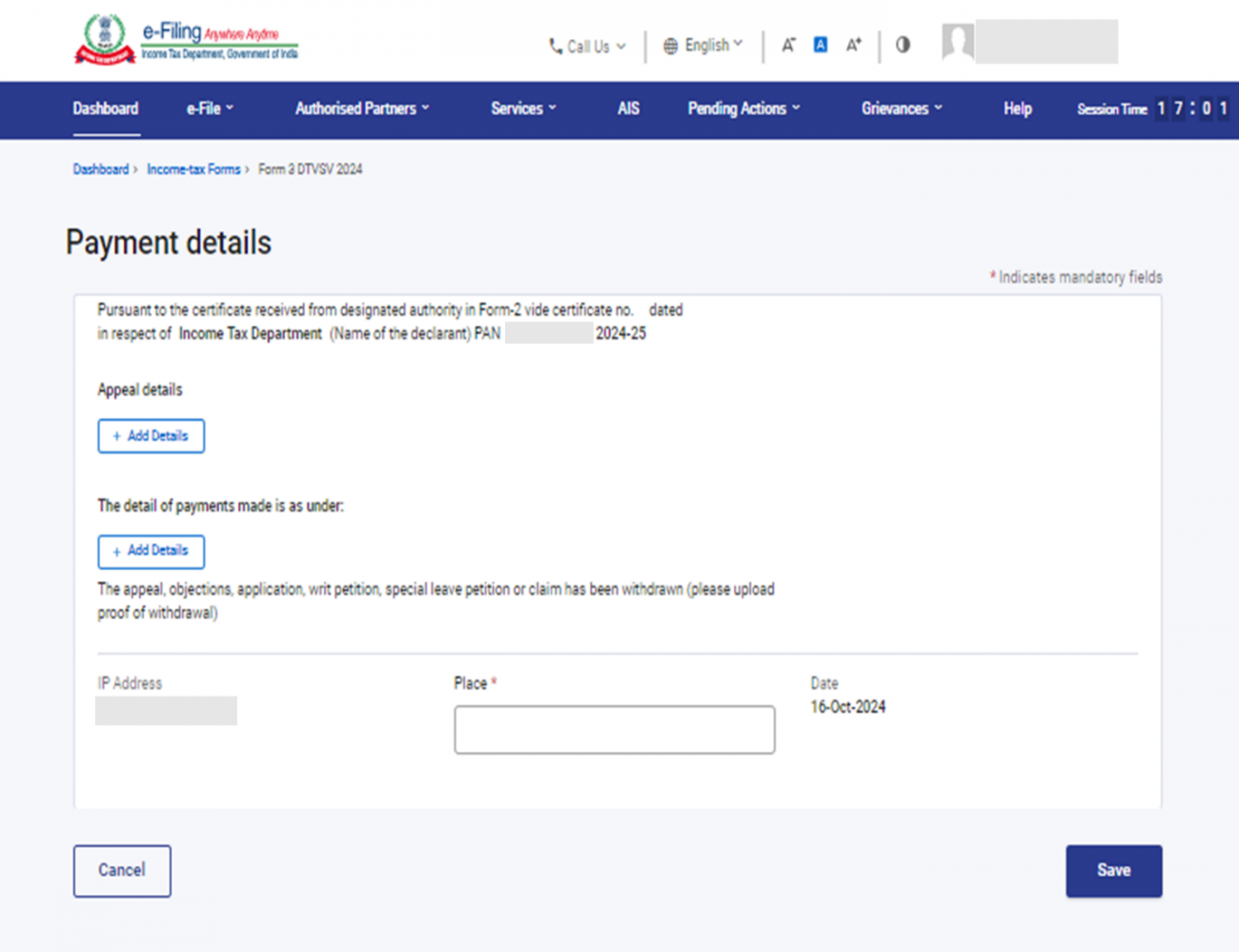 DTVSV- 2024 _Form 3 User Manual | Income Tax Department