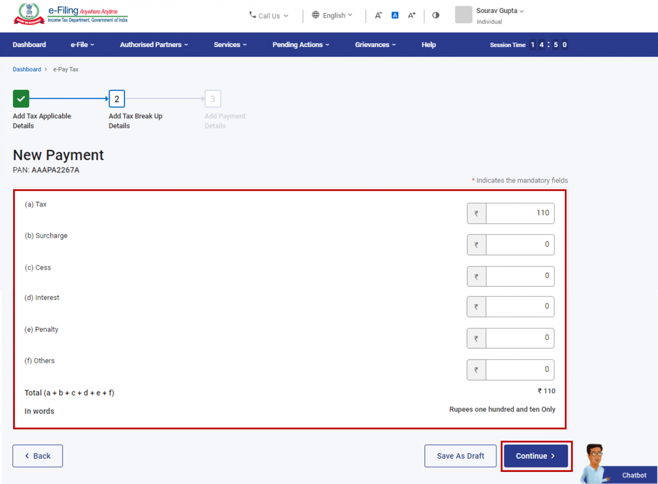 Create Challan Form (CRN) User Manual | Income Tax Department
