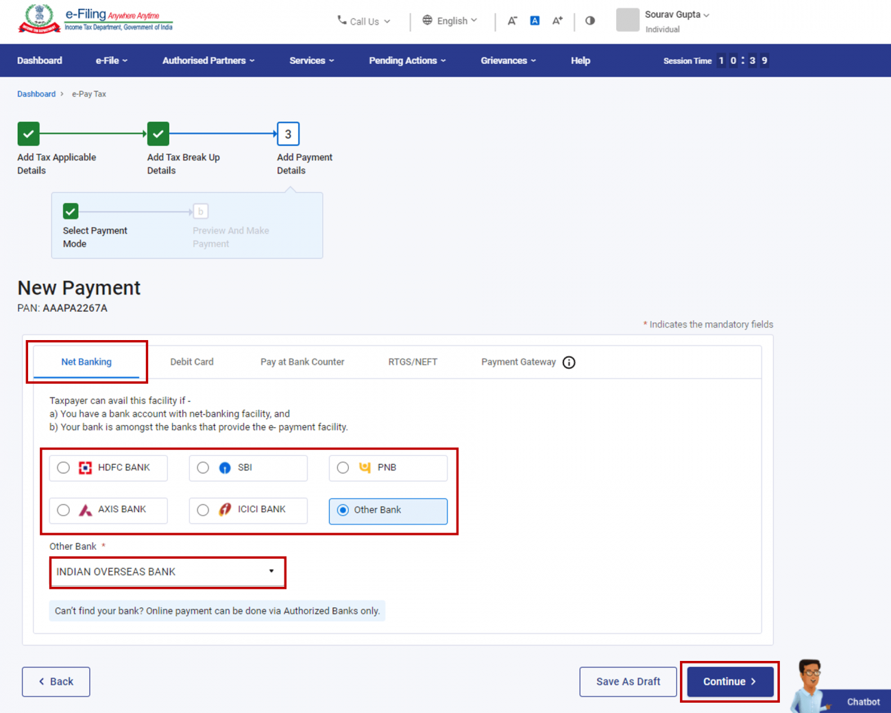 Create Challan Form (CRN) User Manual | Income Tax Department