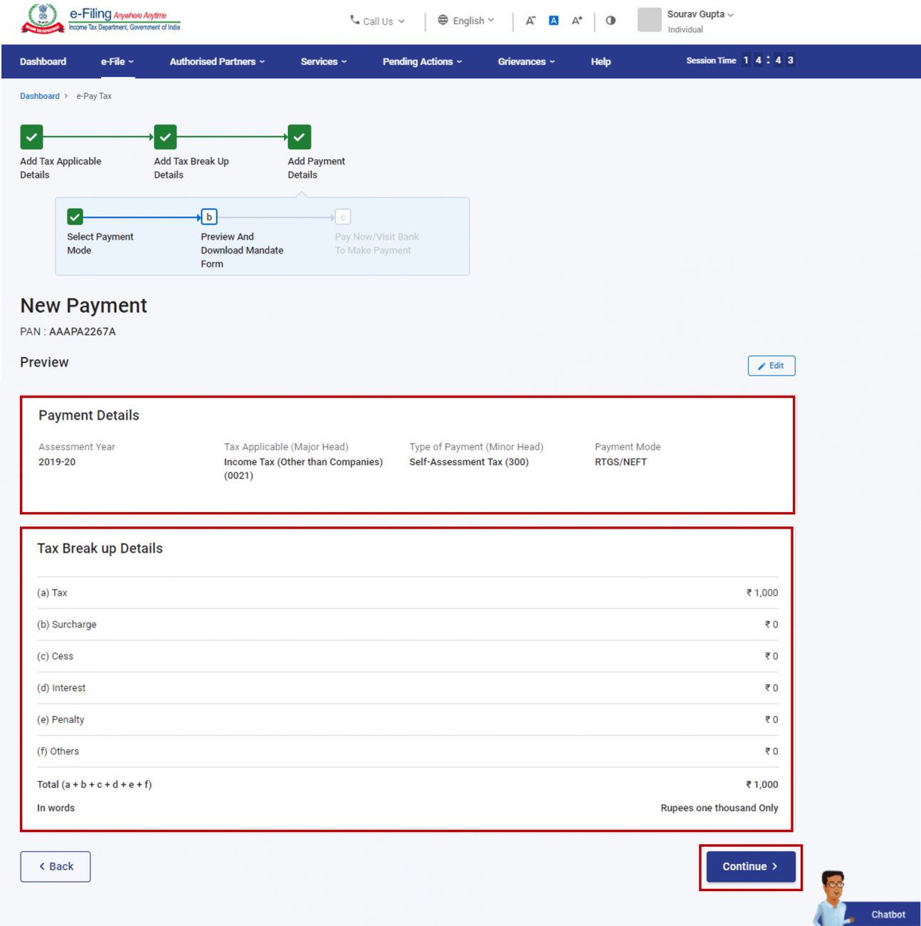 Create Challan Form (CRN) User Manual | Income Tax Department