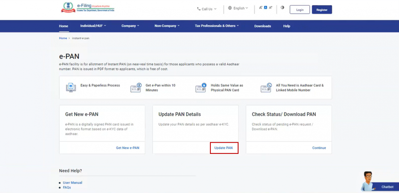 Instant e-PAN User Manual | Income Tax Department