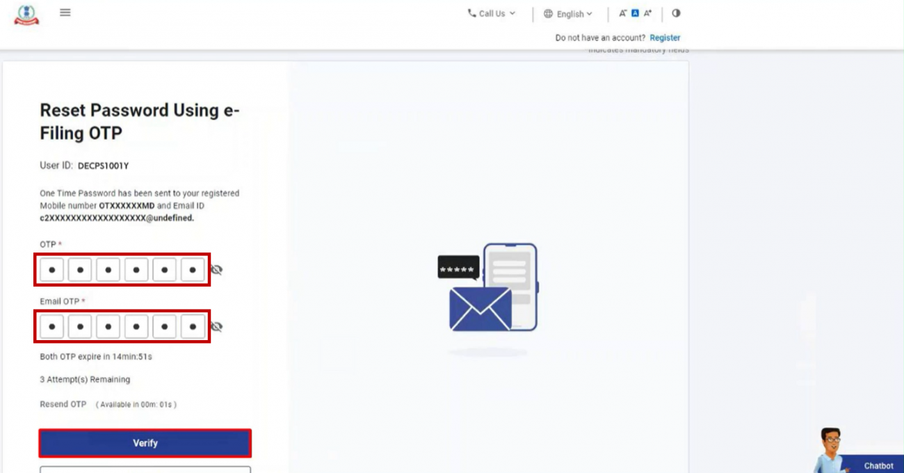 Reset Your Password User Manual | Income Tax Department