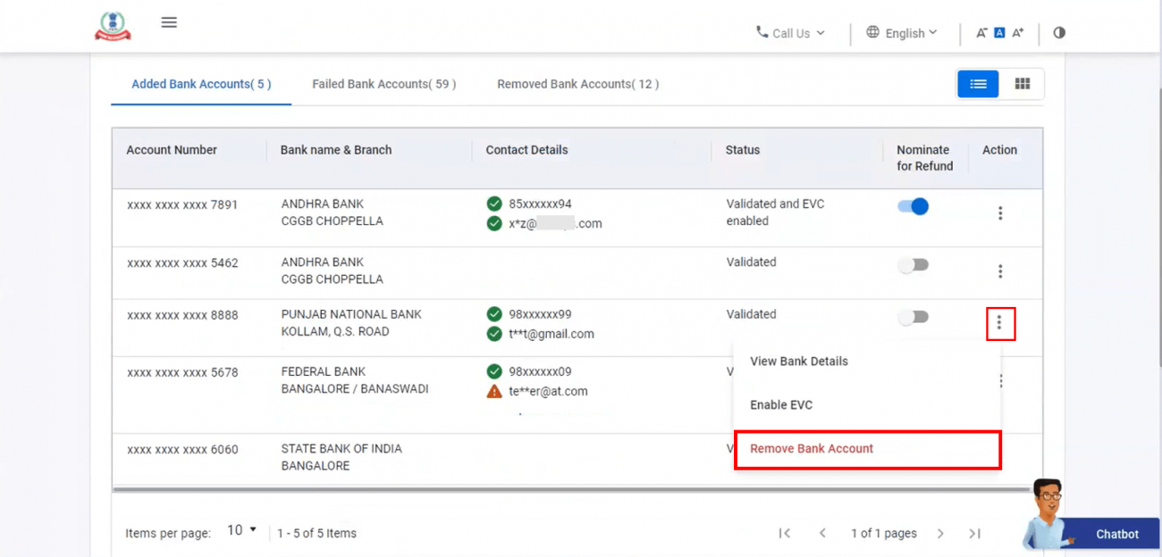 My Bank Account User Manual | Income Tax Department