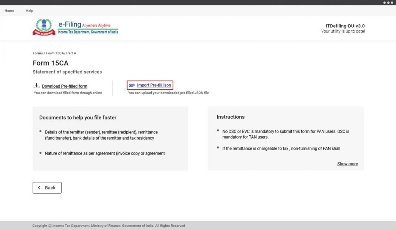 Offline Utility for Statutory Forms User Manual | Income Tax Department