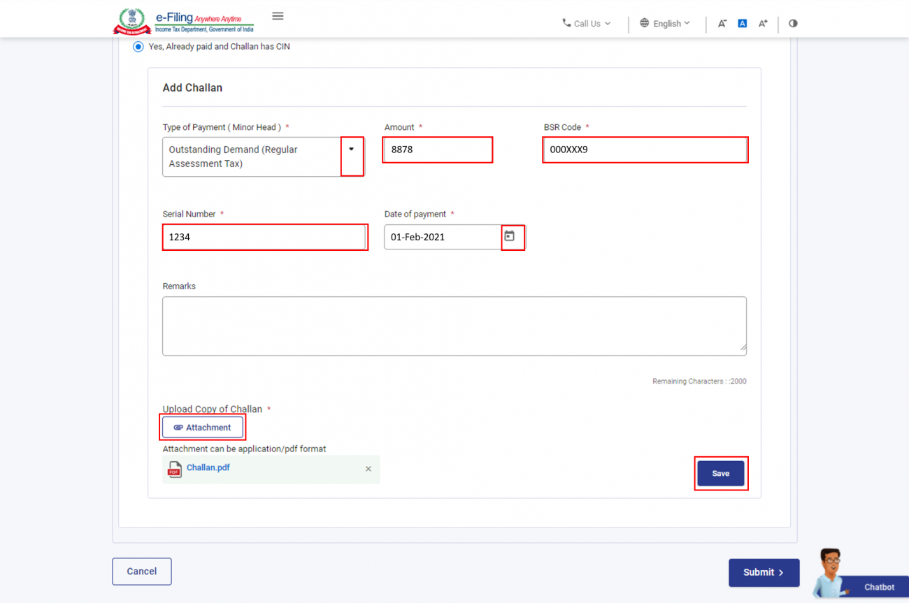 Respond to Outstanding Demand User Manual | Income Tax Department