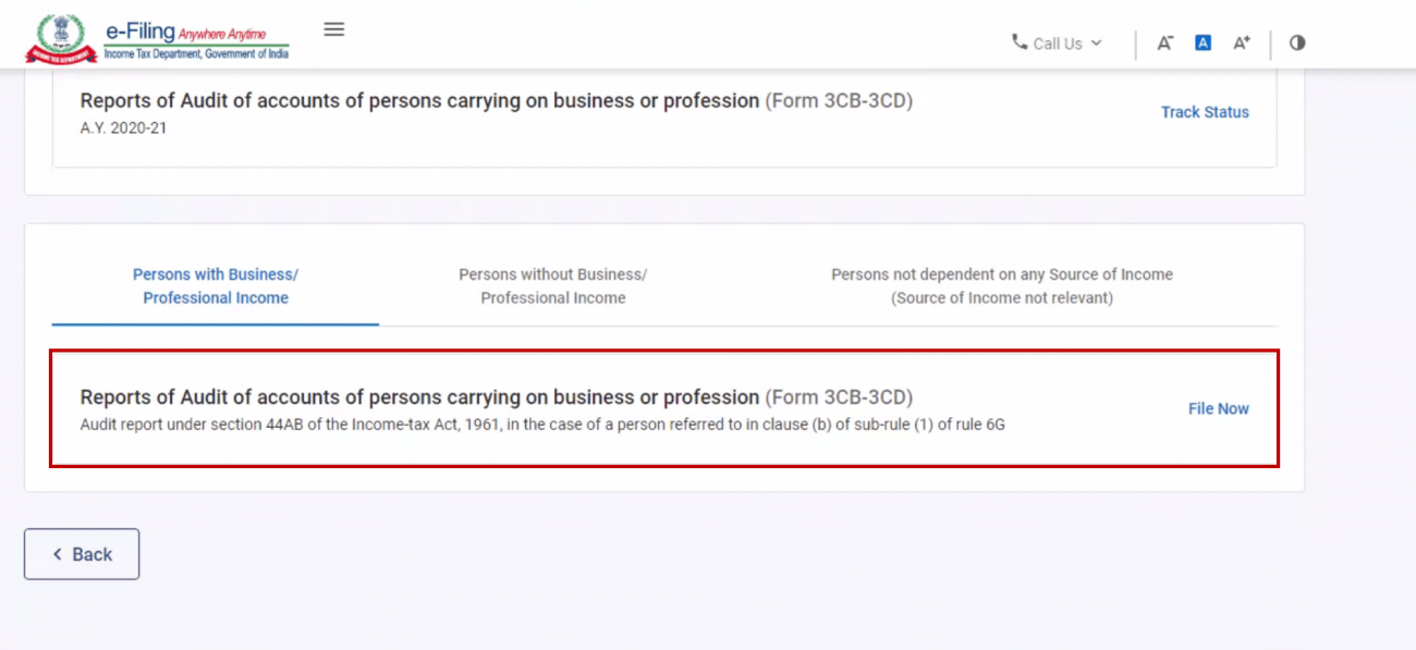 Form 3CB-3CD UM | Income Tax Department