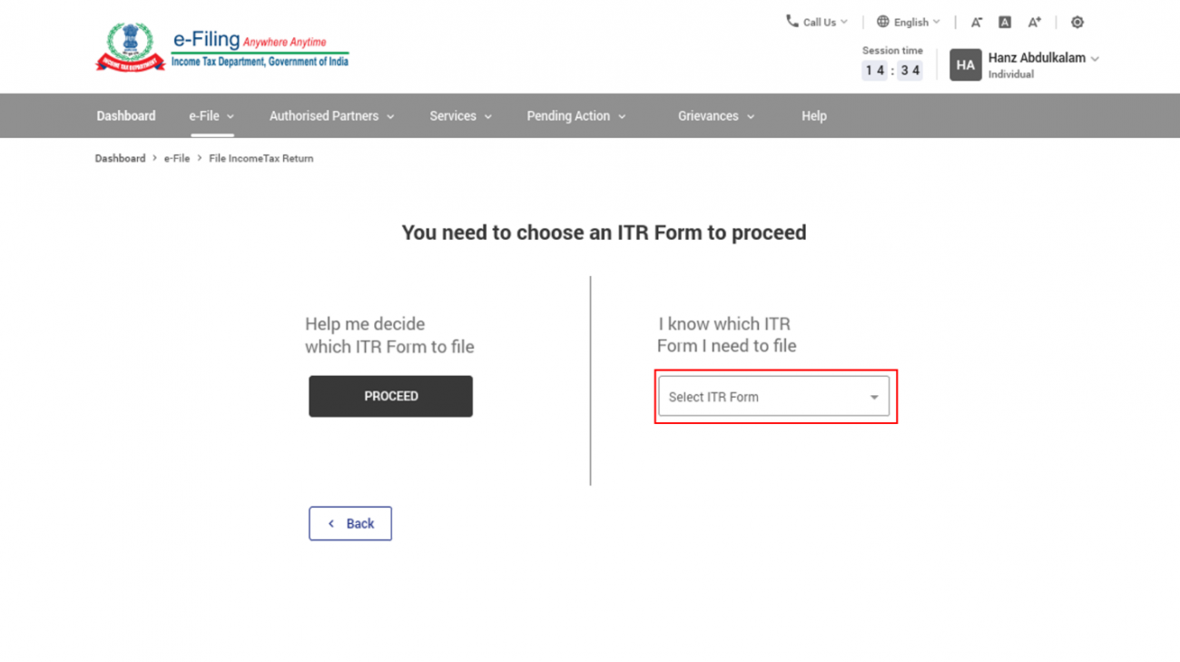 Identification and Generation of Applicable ITR User Manual | Income ...