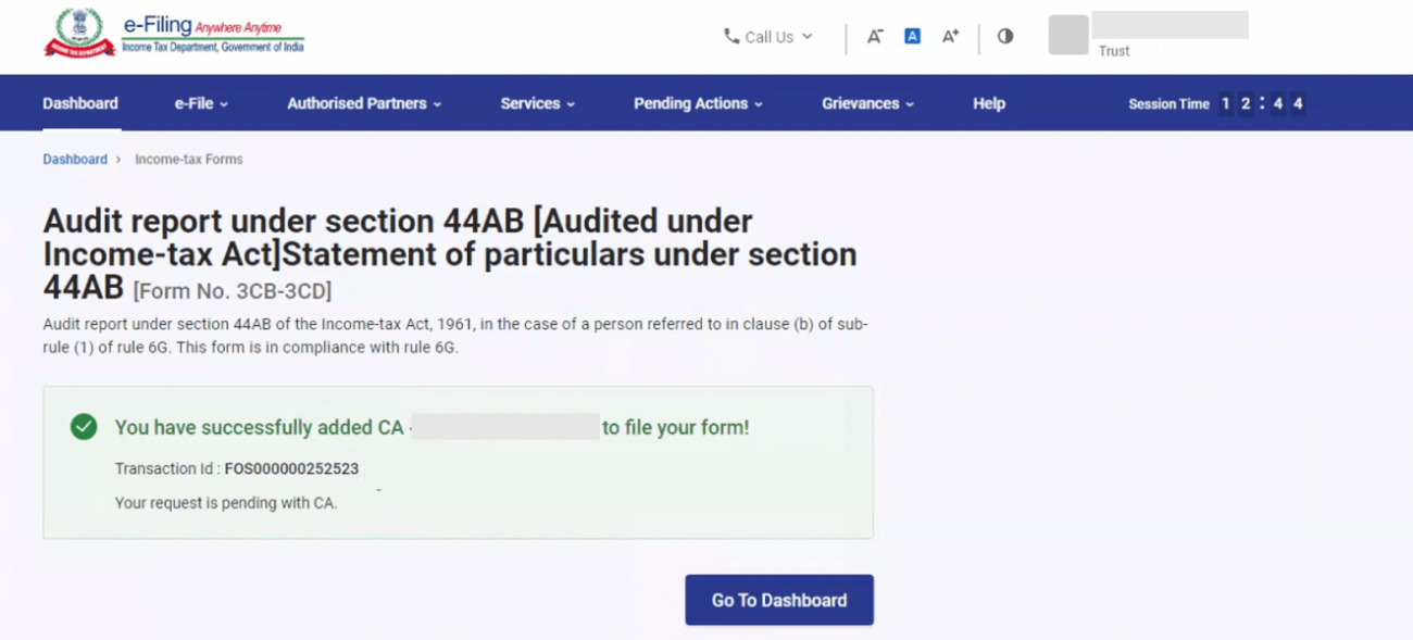 Form 3CB-3CD UM | Income Tax Department
