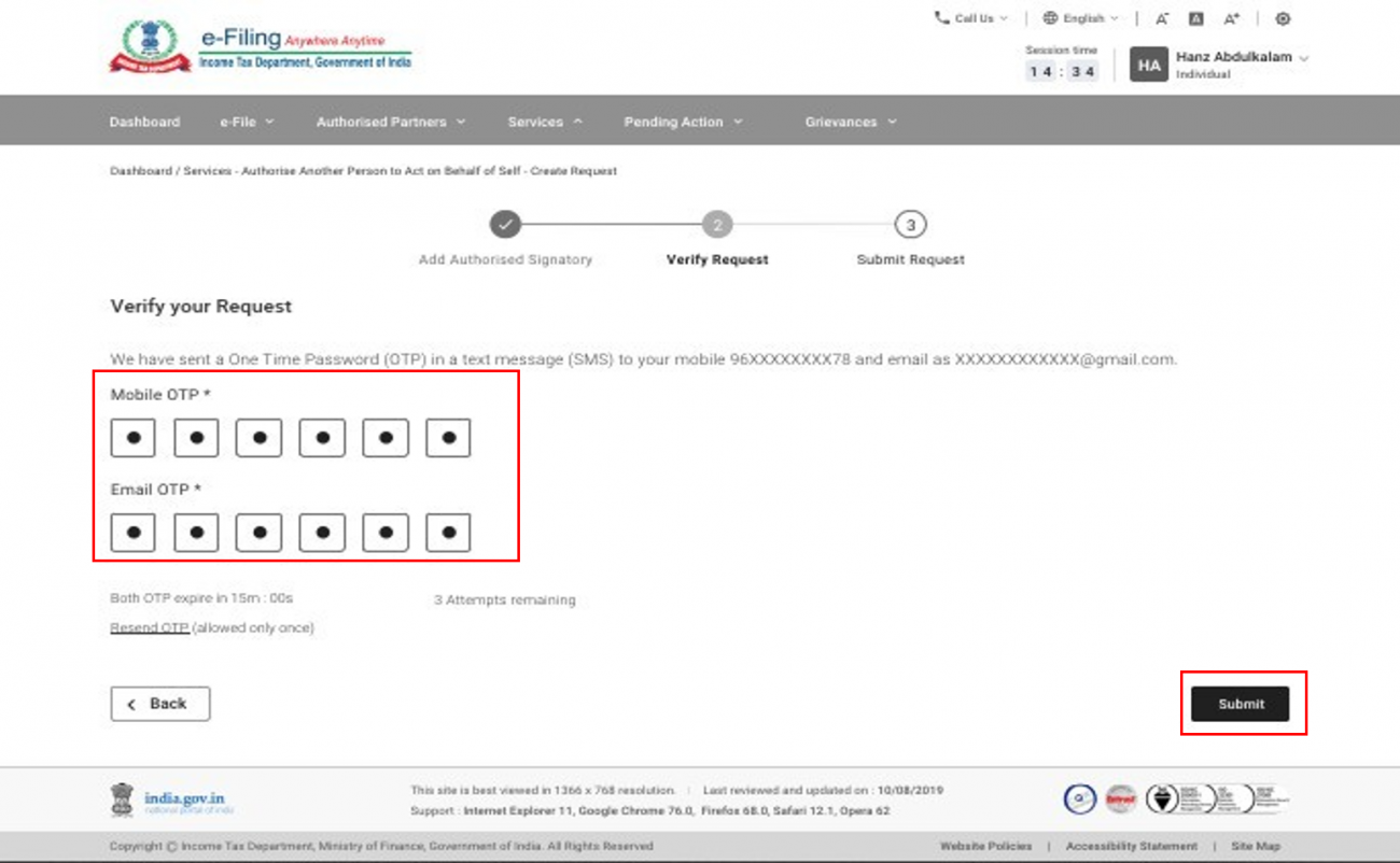 Authorize / Register as Representative User Manual | Income Tax Department