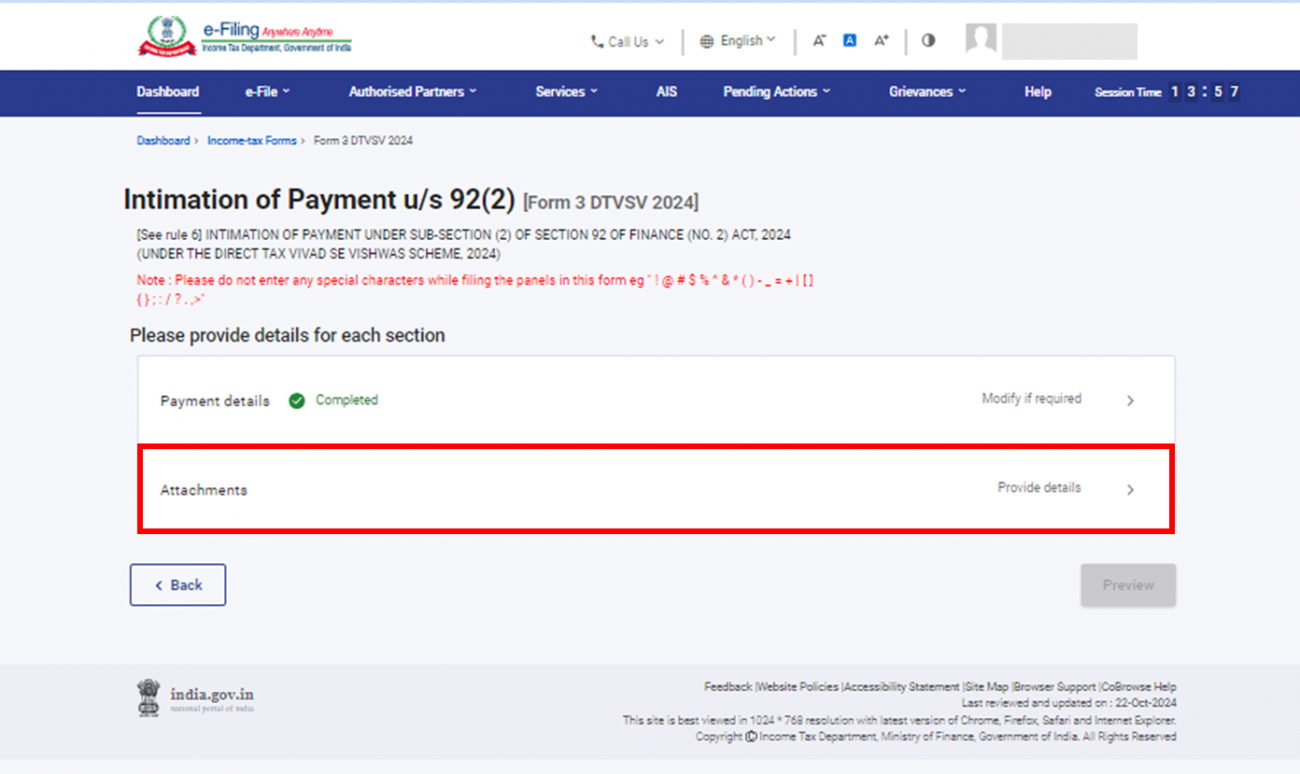 DTVSV- 2024 _Form 3 User Manual | Income Tax Department