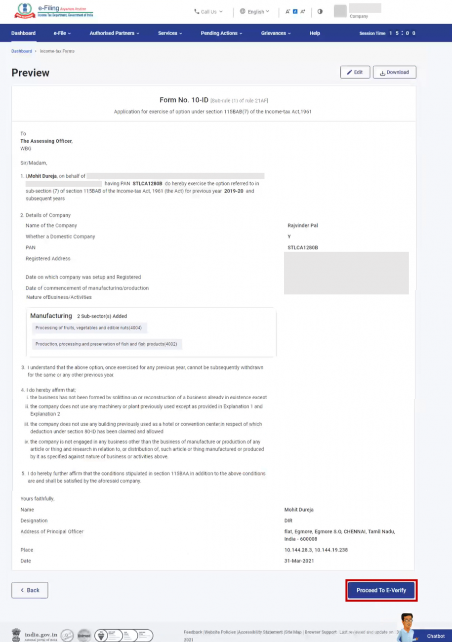 Form 10-ID User Manual | Income Tax Department