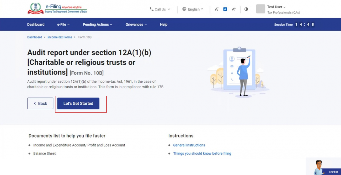 Form 10B User Manual | Income Tax Department