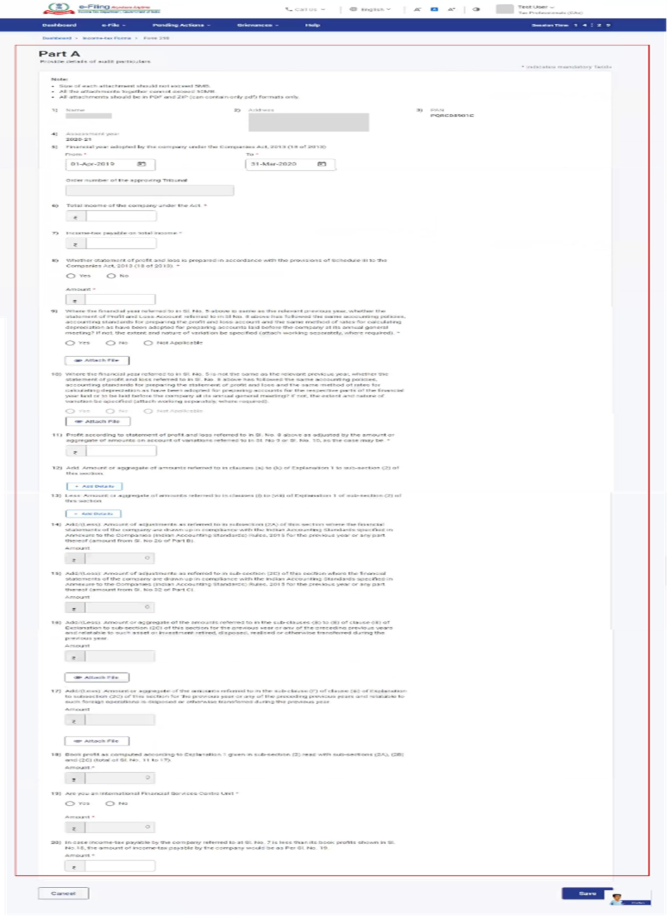 Form 29B User Manual | Income Tax Department