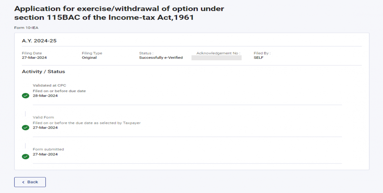 Form 10-IEA - User Manual & FAQs | Income Tax Department
