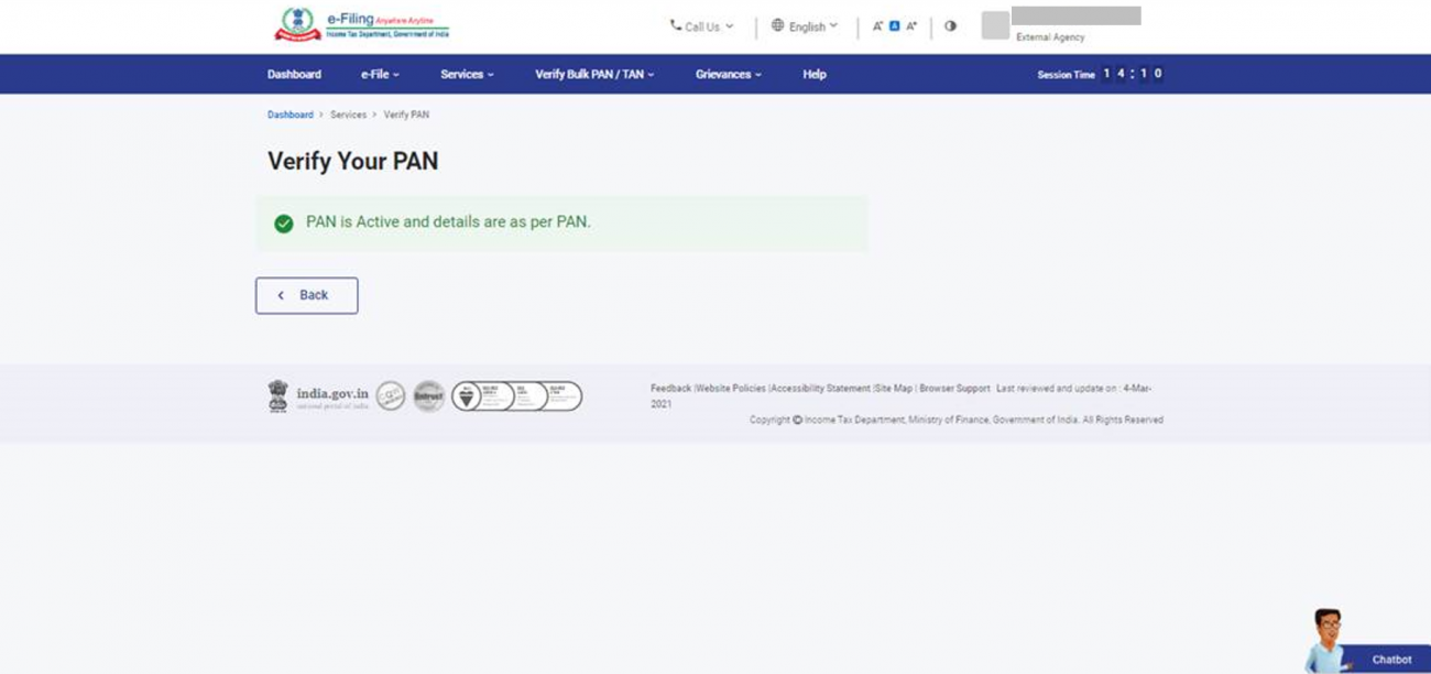 Verify Your PAN User Manual | Income Tax Department