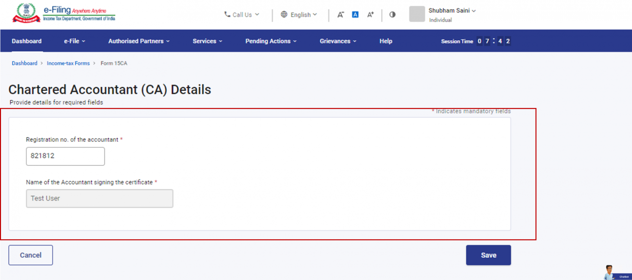 Form15CB User Manual | Income Tax Department