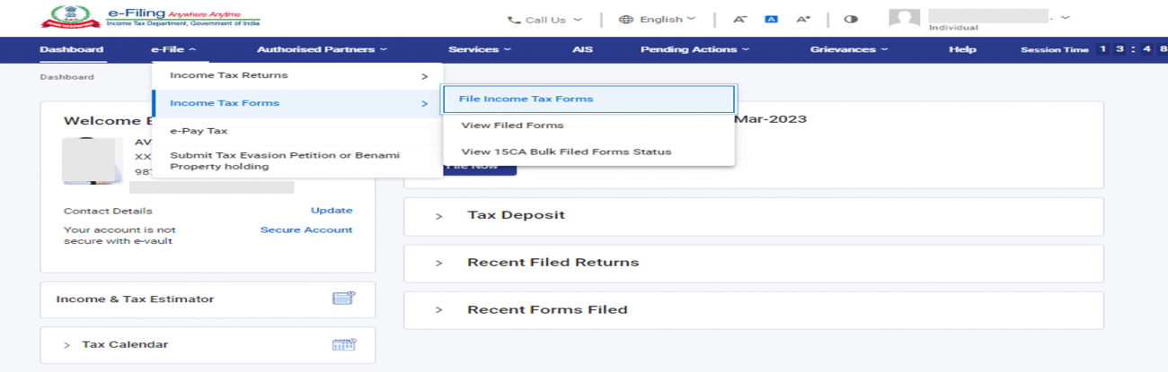 Form 10-IEA - User Manual & FAQs | Income Tax Department