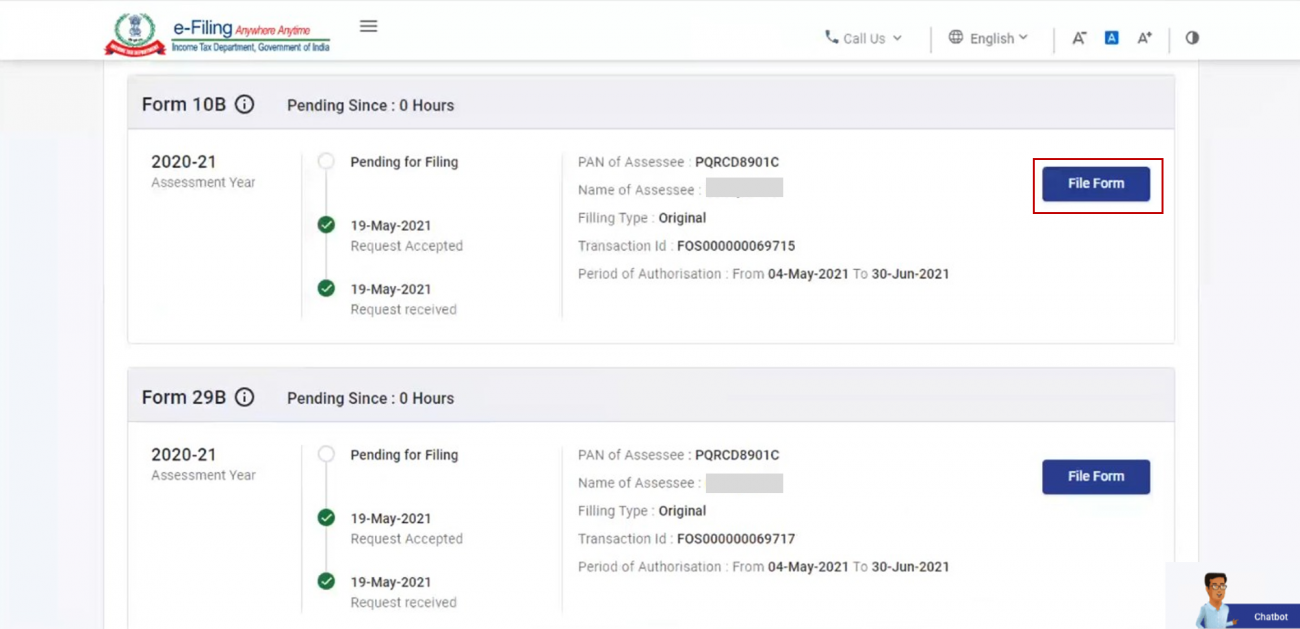 Form 10B User Manual | Income Tax Department