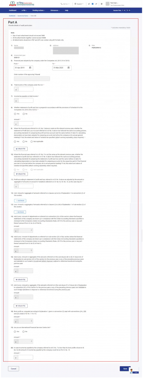 Form 29B User Manual | Income Tax Department