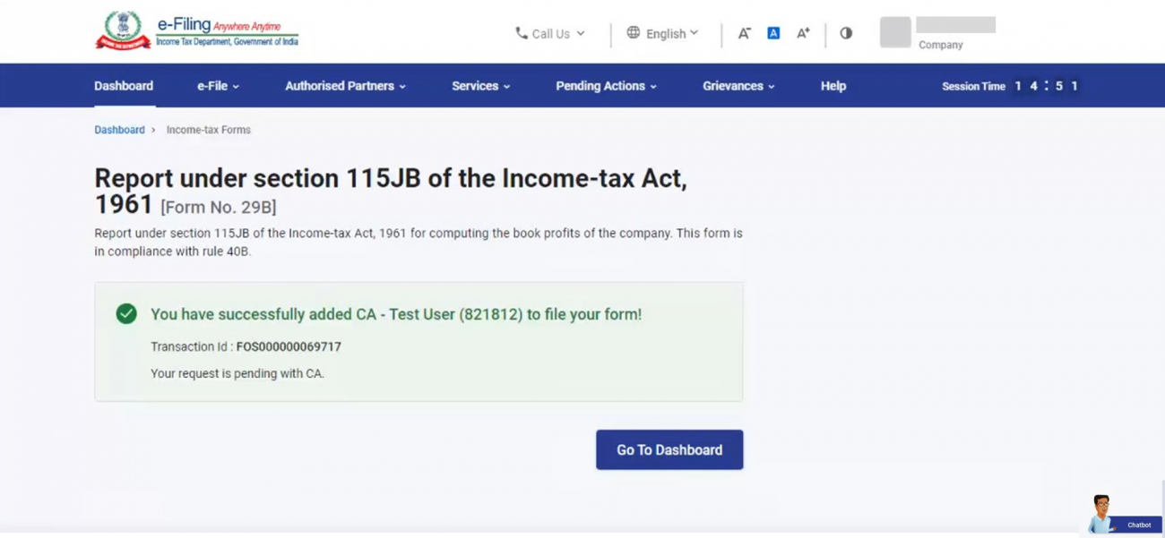 Form 29B User Manual | Income Tax Department