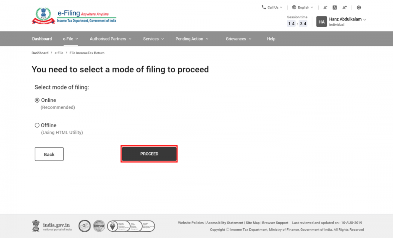 Identification and Generation of Applicable ITR User Manual | Income ...