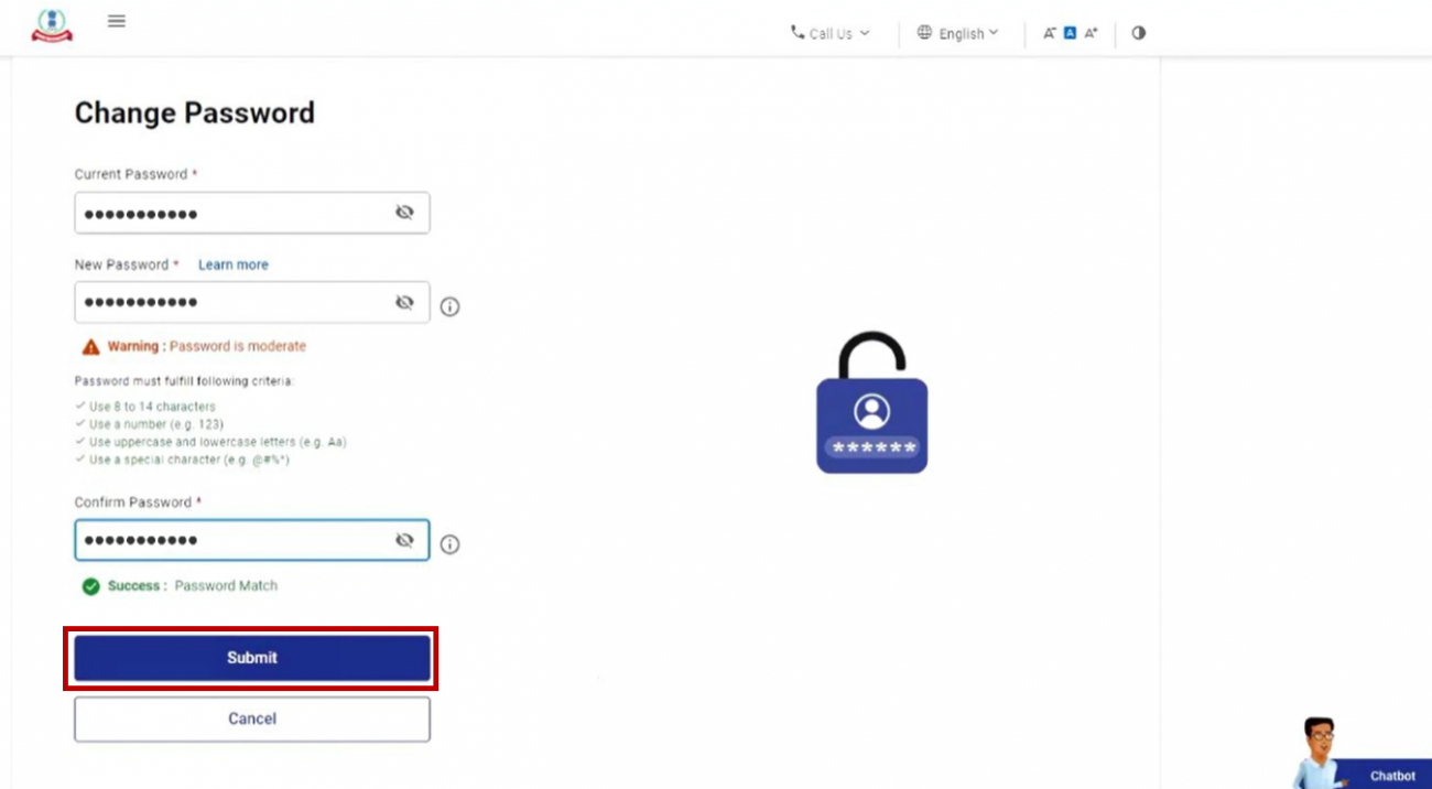 Change Your Password User Manual | Income Tax Department
