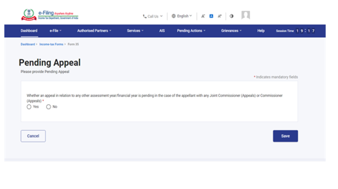 Form 35 User Manual | Income Tax Department