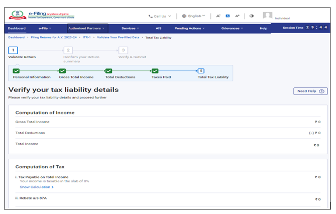 File ITR-1 (Sahaj) Online User Manual | Income Tax Department
