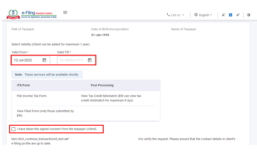 Add Clients (by ERIs) > User Manual | Income Tax Department