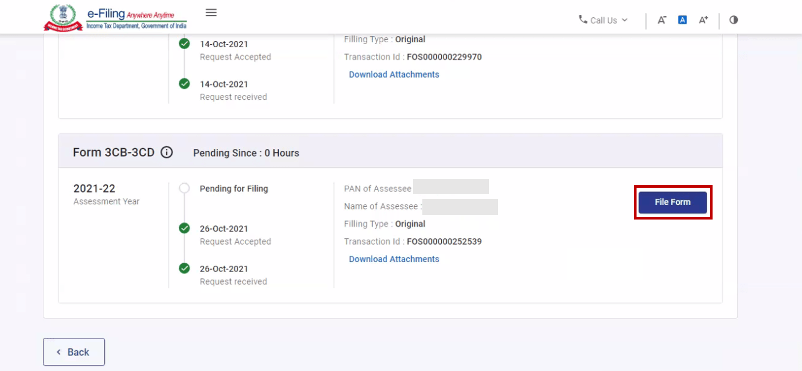 Form 3CB-3CD UM | Income Tax Department