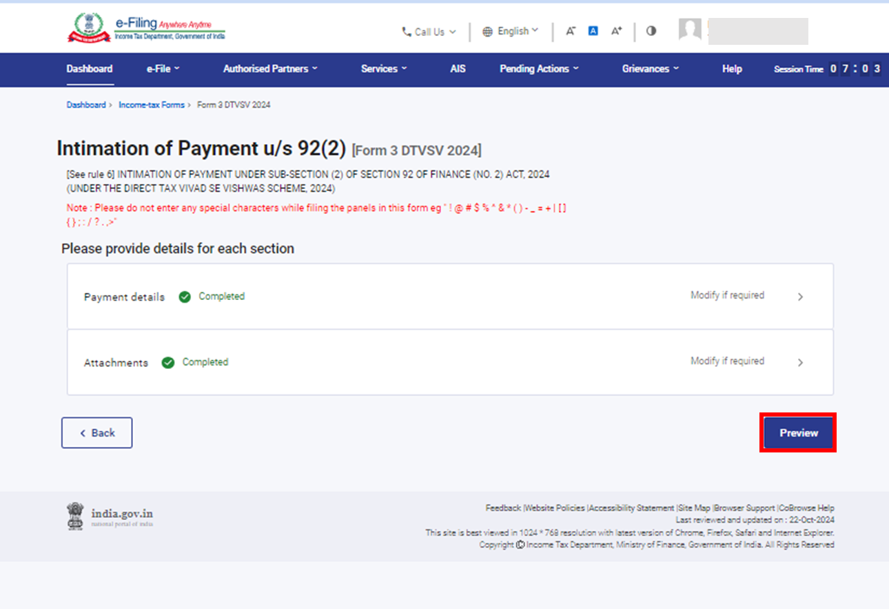 DTVSV- 2024 _Form 3 User Manual | Income Tax Department