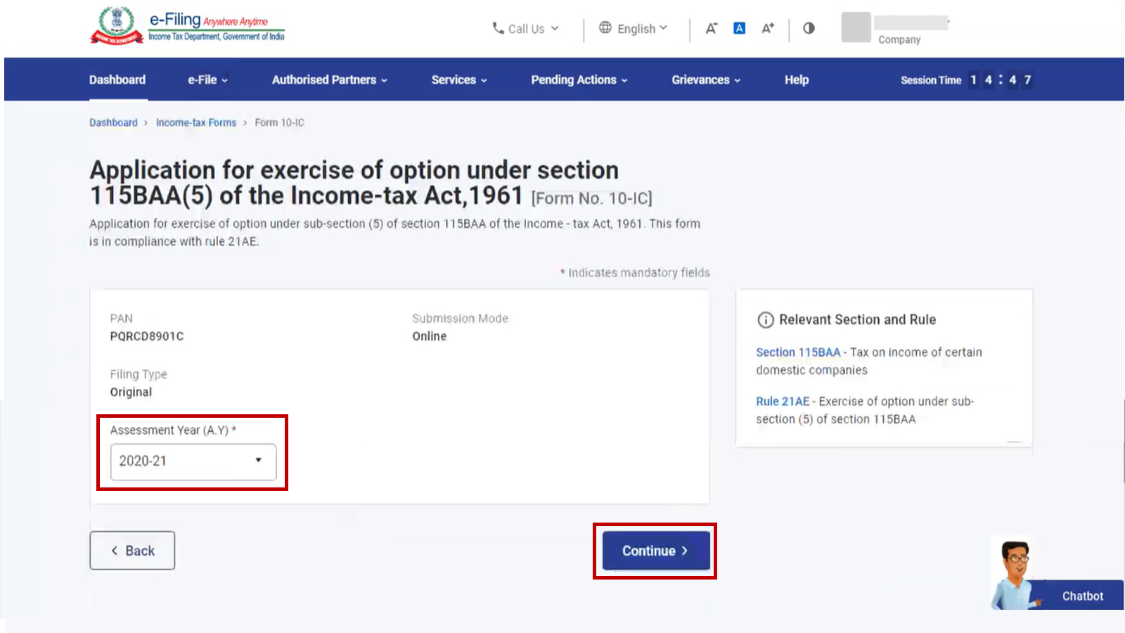 Form 10-IC User Manual | Income Tax Department