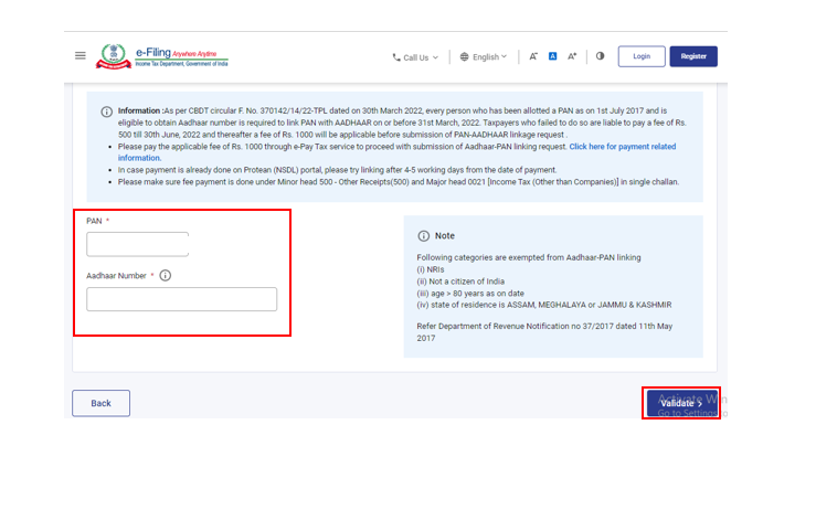Link Aadhaar User Manual | Income Tax Department