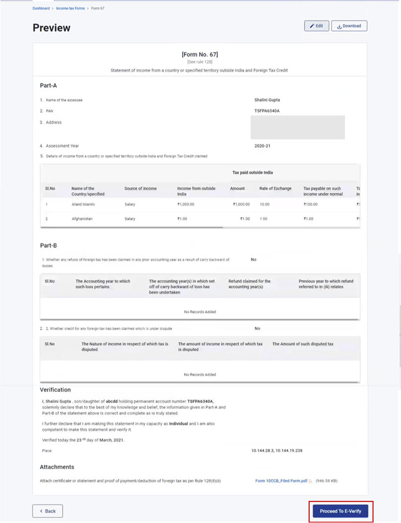 Form 67 User Manual | Income Tax Department
