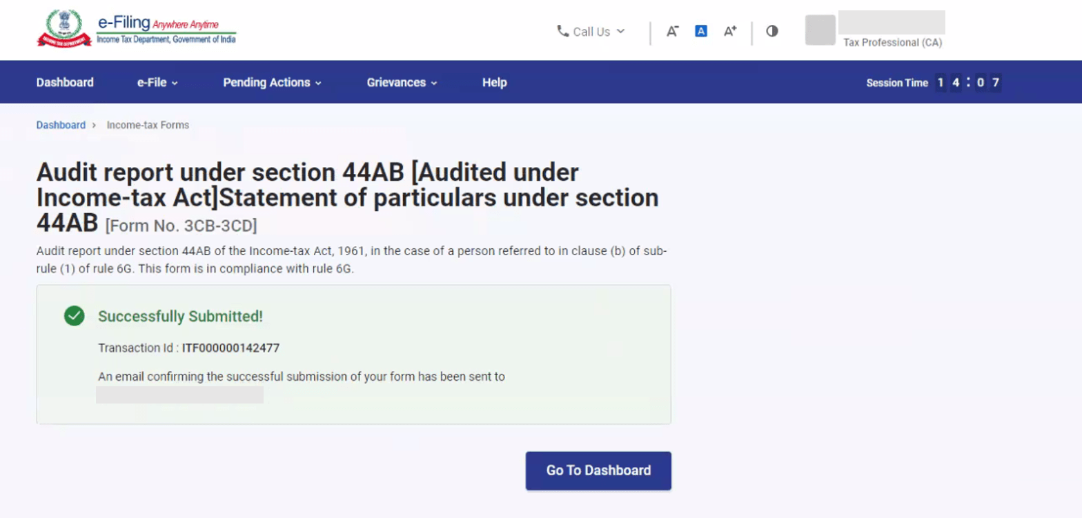 Form 3CB-3CD UM | Income Tax Department