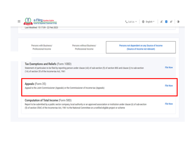 Form 35 User Manual | Income Tax Department