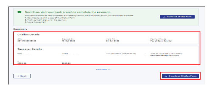 Tax payment over the Counter User Manual | Income Tax Department