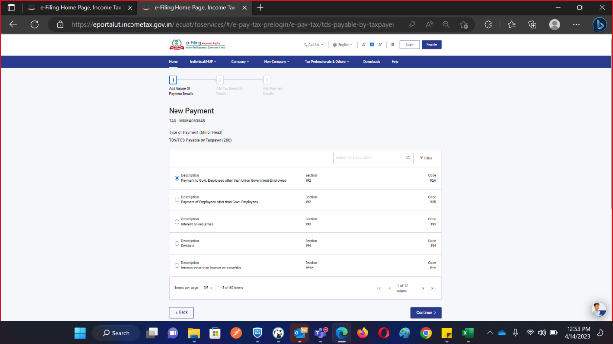 Tax payment over the Counter User Manual | Income Tax Department