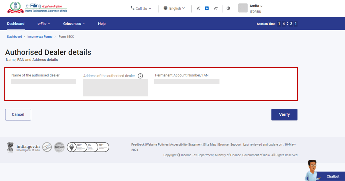 Form 15CC User Manual | Income Tax Department