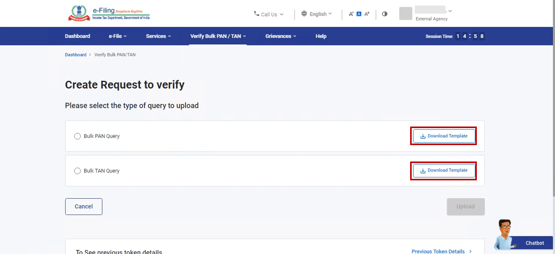 Verify Bulk PAN / TAN User Manual | Income Tax Department