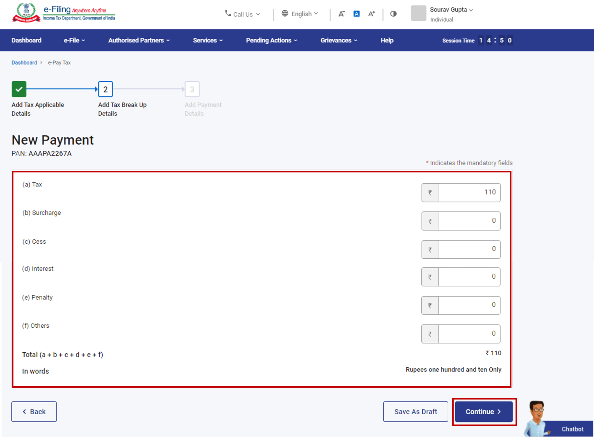 Create Challan Form (CRN) User Manual | Income Tax Department