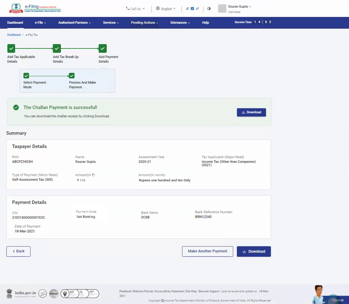 Create Challan User Manual | Income Tax Department