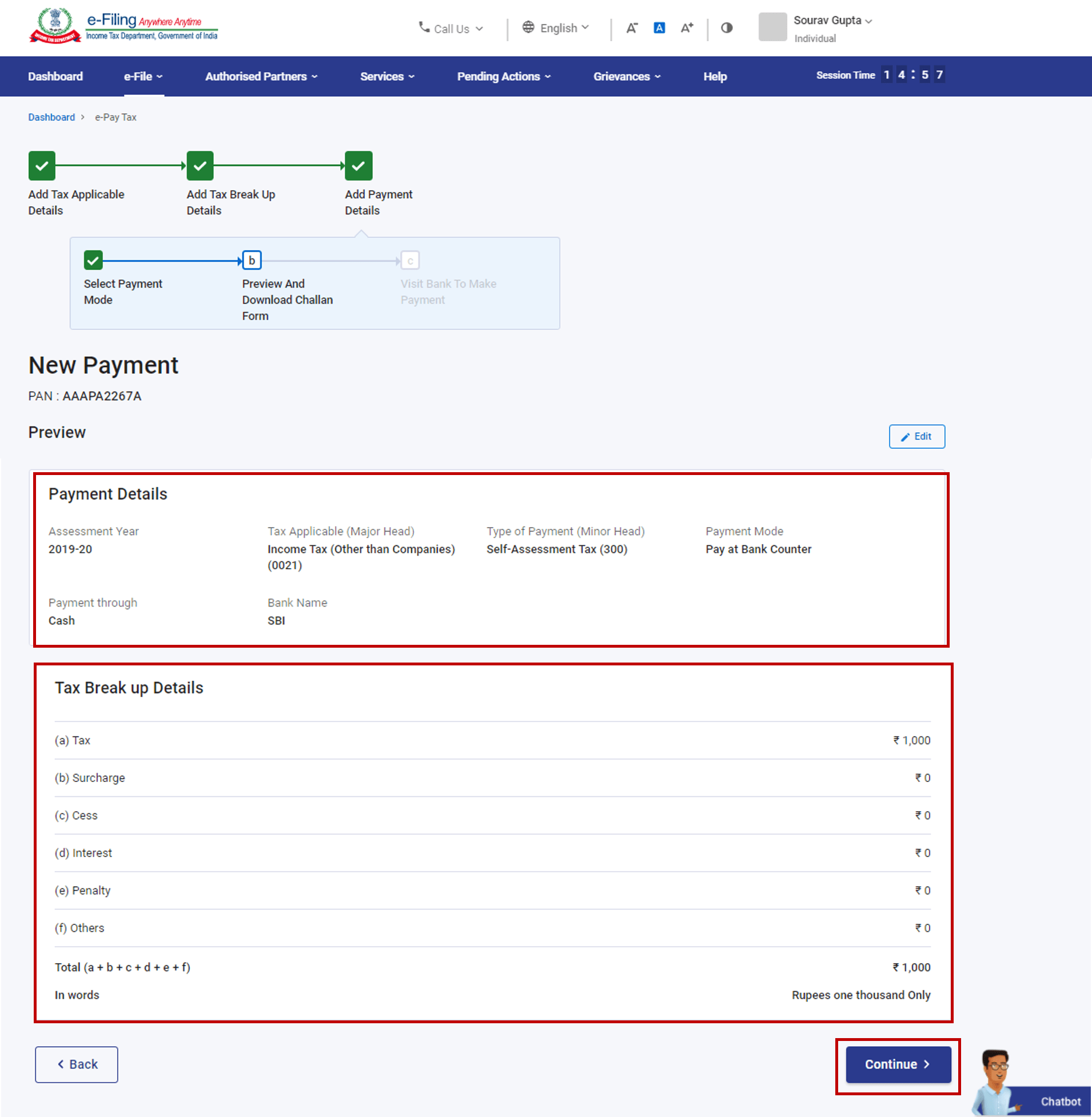 Create Challan Form (CRN) User Manual | Income Tax Department