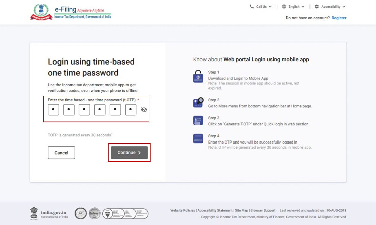 Login User Manual | Income Tax Department