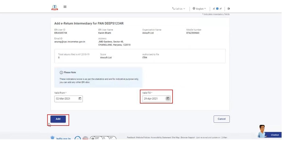 Work with my ERI User Manual | Income Tax Department