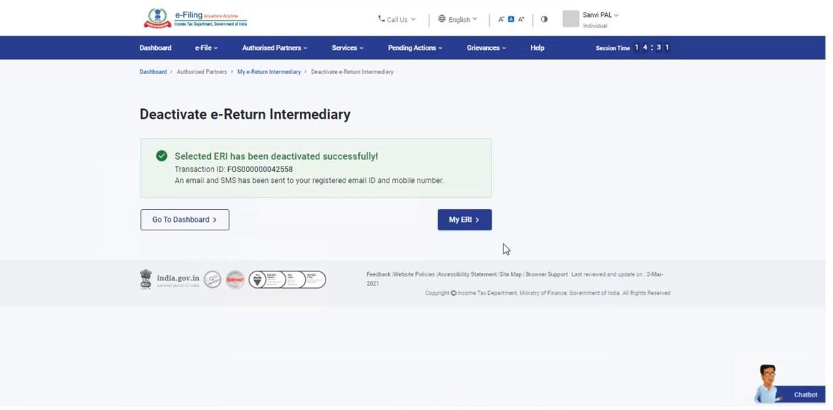 Work with my ERI User Manual | Income Tax Department